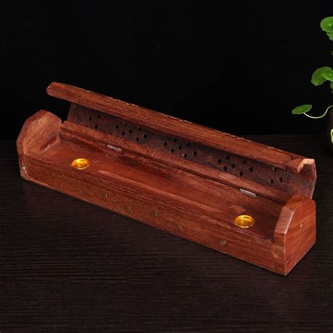 Handmade Wooden Incense Burner With Storage Mindful Style