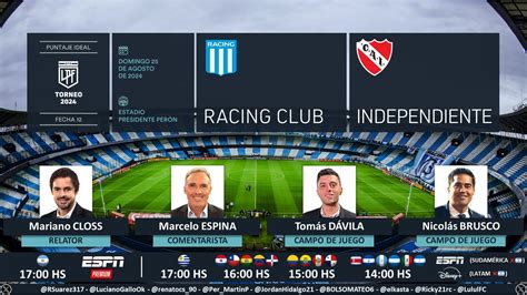 Racing Vs Independiente ¿a Qué Hora Y Cómo Ver En Vivo El Clásico De