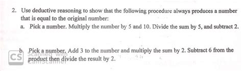 Solved 2 Use Deductive Reasoning To Show That The Following