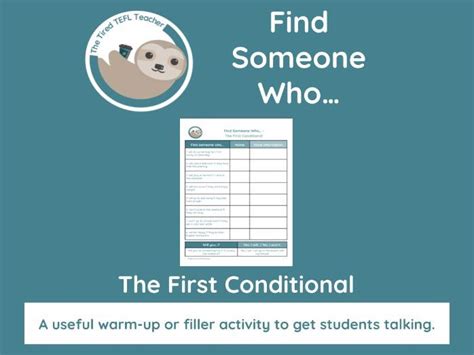 Esl Find Someone Who Activity The First Conditional Teaching Resources