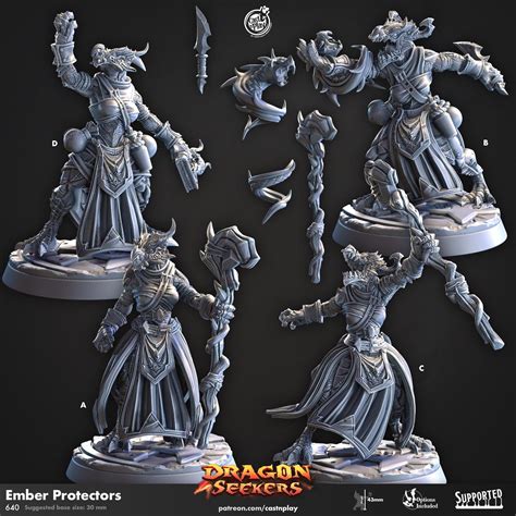 Dragon Seekers Kobold Dragonborn Paladin Miniature Dnd Figurine