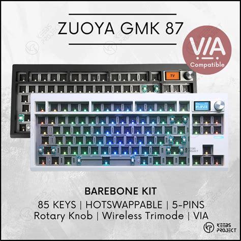 [ready Stock] Zuoya Gmk87 Gmk 87 With Screen Wireless Trimode Via