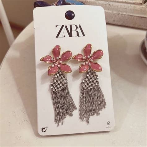 Zara Jewelry Nwt Zara Flower Pearl Rhinestone And Silver Chain