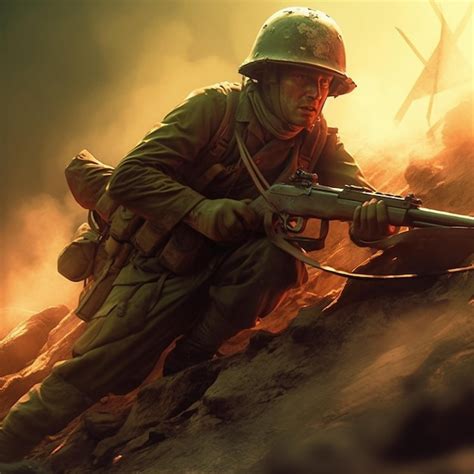 Soldados do exército lutando armas e defendendo seu país Foto Premium