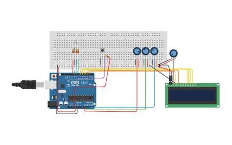 Circuit Design Led Con Potenziometri E Schermo Lcd Tinkercad