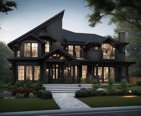 Lexica Two Story Traditional Houses Designs Black House With Dark