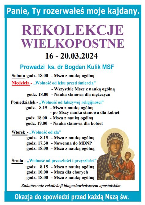 Knurów Rekolekcje Wielkopostne w Parafii Matki Bożej Częstochowskiej