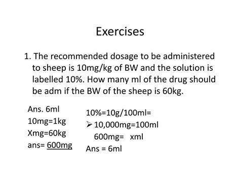 1 Drug Dose Calculationpdf For Veterinary Pdf