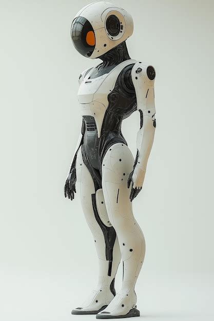 Innovative Robot Design Sleek And Angular Isolated On A White Background Premium Ai Generated
