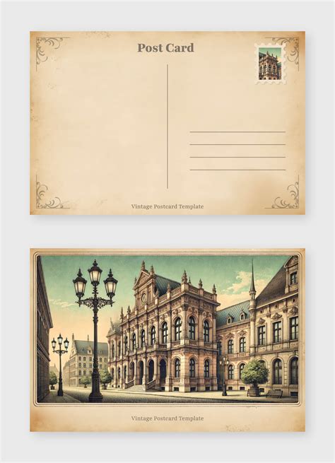 Vintage Postcard Template Postcard Template Front And Back