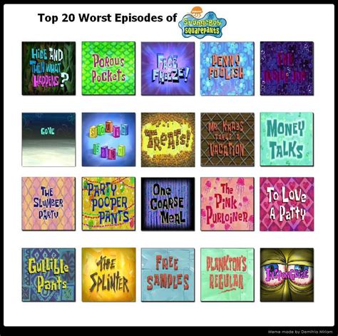 The 20 Worst Spongebob Epiodes By Kessielou On Deviantart