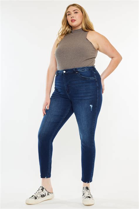 Karol High Rise Ankle Skinny Jeans Plus Size Official Kancan Usa