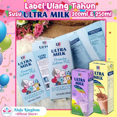 Jual [alafakingdom] Label Susu Ultra Milk 200 Ml Label Susu Ultra Milk
