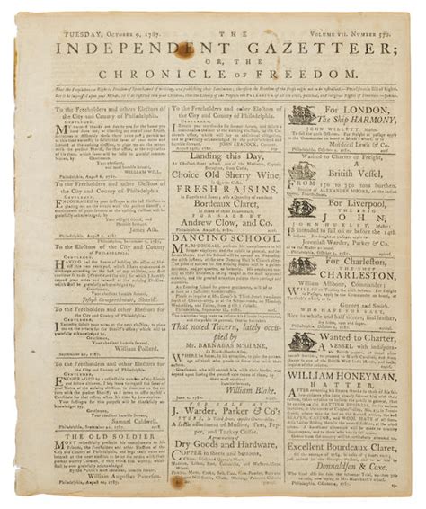 Bonhams Constitutional Debate The Independent Gazetteer Or The