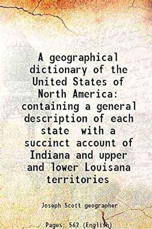 Amazon In Buy A Geographical Dictionary Of The United States Of North