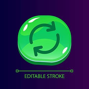 Update Icon Glossy Green Round Button Shiny Processing Navigation