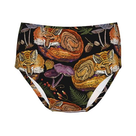 Teen Girls Underwear Tribal Fox Mushroom Soft Cotton Briefs Panties