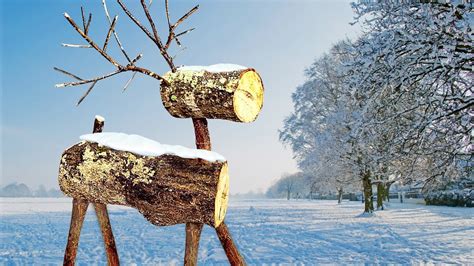 How To Make A Log Reindeer Holiday Decoration Easy Diy Project Youtube