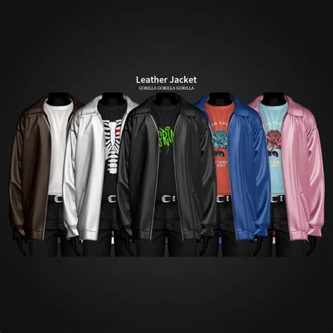 Leather Jacket Gorilla Gorilla Gorilla Sims 4 Male Clothes Sims 4