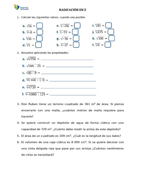 Sesión 6 F6 Propiedades De Radicación Pdf