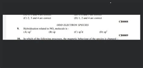 Odd Electron Species 9 Hybridisation Related To No2 Molecule Is Filo