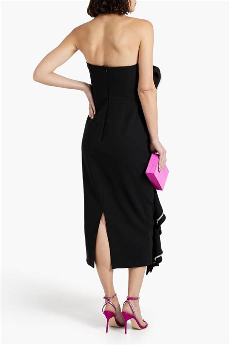 Rachel Gilbert Strapless Embellished Crepe Midi Dress The Outnet