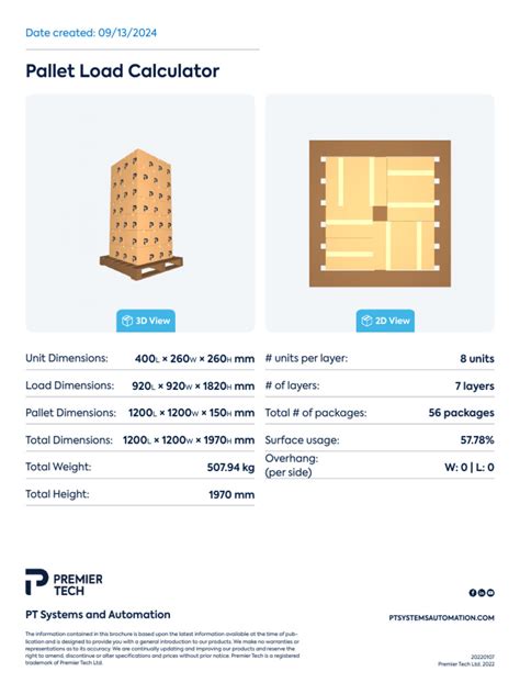 Premier Tech Pallet Calculator Configuration Results Pdf
