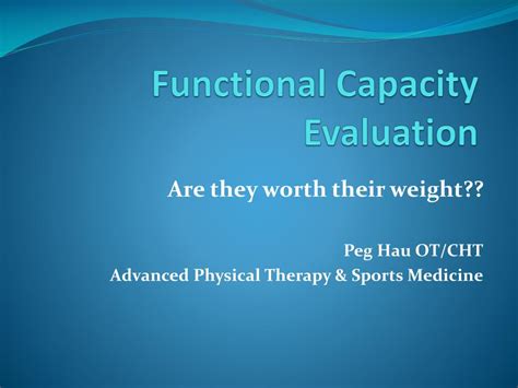 Ppt Functional Capacity Evaluation Powerpoint Presentation Free