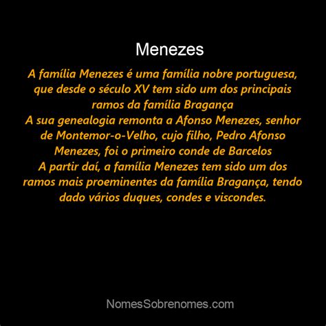 Origem Do Sobrenome Menezes REVOEDUCA