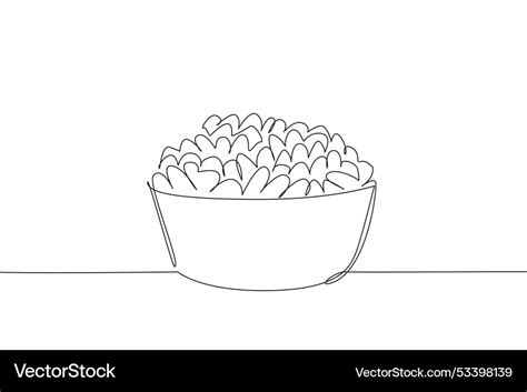Continuous One Line Drawing Stack Cheese Puffs Vector Image