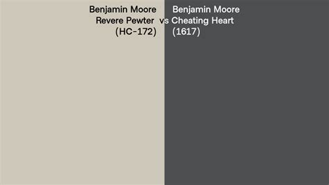 Benjamin Moore Revere Pewter Vs Cheating Heart Side By Side Comparison