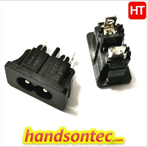 2 Pin Iec320 Power Socket Snap In Panel Mount~2pcspack Handson Tech