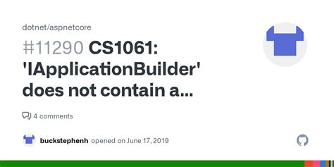 Cs1061 Iapplicationbuilder Does Not Contain A Definition For