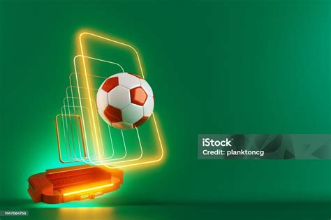 3d 축구 개체 디자인입니다 사실적인 렌더링 추상적인 미래 배경 3d 그림입니다 모션 지오메트리 개념입니다 스포츠 경쟁 그래픽