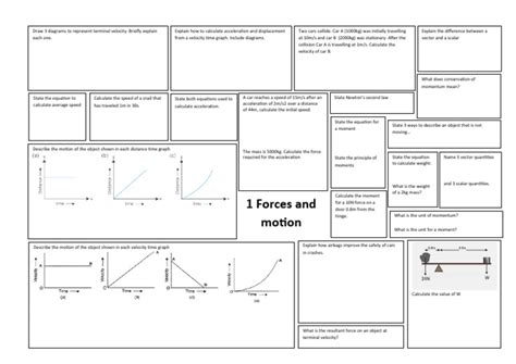 Forces Broadsheet Igcse Pdf Force Velocity