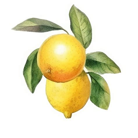 Premium Photo A Drawing Of A Lemon Tree With A Lemon On It