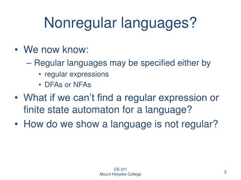 ppt nonregular languages powerpoint presentation free download id