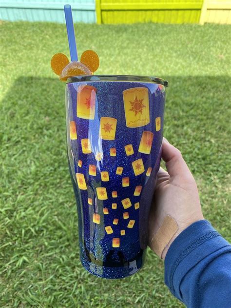Tangled Tumbler Rapunzel Flynnryder Tangled Disney Glittertumbler