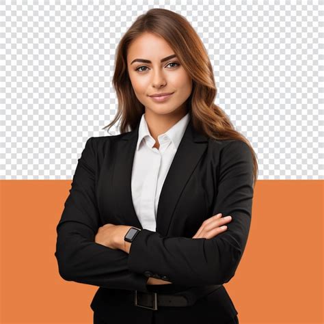 Portrait De Jeunes Femmes Posant Avec Les Bras Croisés Isolées Sur Un