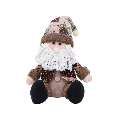 Enfeite Natal Boneco Papai Noel Sentado 30cm Tricô Forest Magizi