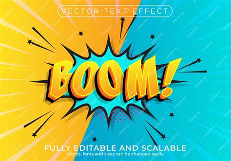 Premium Vector | Comic text effect Boom text