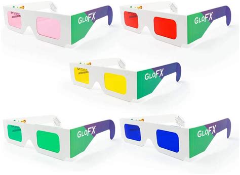 Glofx Color Therapy Paper Glasses 5 Pack Chakra Glasses