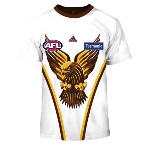 Afl Hawthorn Hawks Custom Name Number Vintage Centenary Guernsey T Shirt