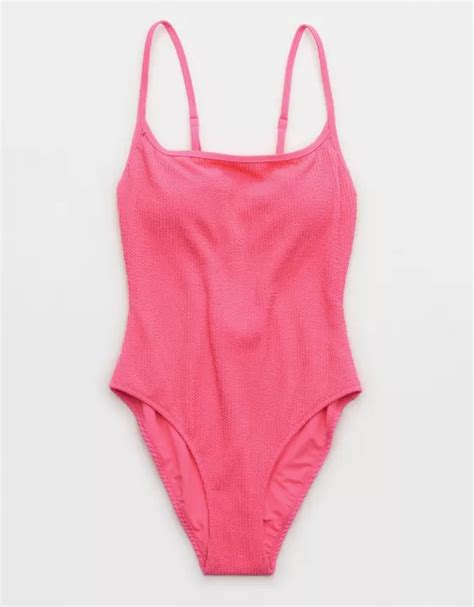 Aerie Traje De Baño One Piece Arrugado Con Cobertura Completa Y Cuello