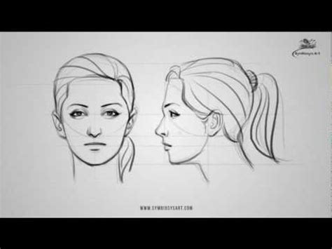 How To Draw A Female Face Front And Side View Drawing Tutorial Drawings