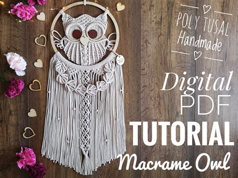 TUTORIAL PDF For Macrame Owl Step By Step Guide Cute Wall Etsy