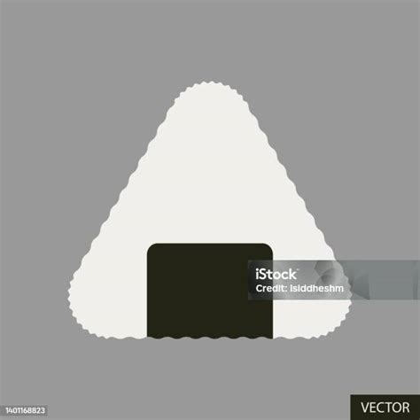 Onigiri 또는 회색 배경에 고립 된 웹 사이트 디자인 앱 Ui를위한 평면 스타일 디자인의 일본 쌀 공 벡터 아이콘 Eps