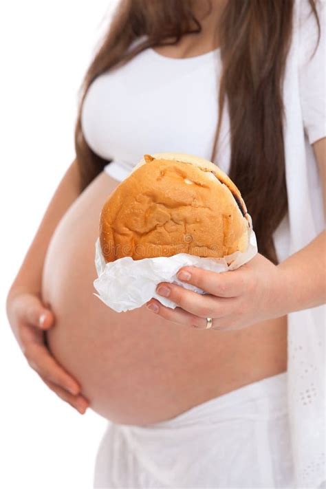 Pregnant Woman Eating Junk Food Stock Photo Image Of Junk Nine
