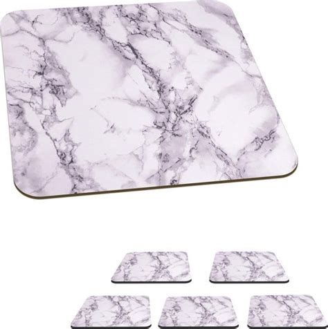 Onderzetters Voor Glazen Marmer Aderen Paars 10x10 Cm