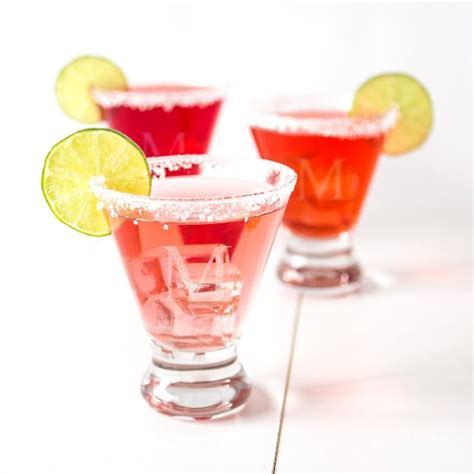 Set Of Four Personalized Cosmopolitan Cocktail Glasses Grandin Road